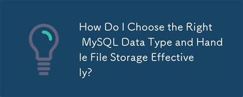 如何選擇正確的 Mysql 資料類型並有效處理文件儲存？ Mysql教程 Php中文網
