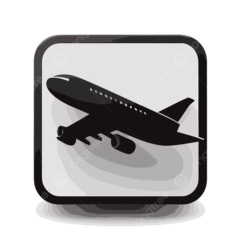 Black Square Icon Of Airplane In Flight Vector A Simplistic Black Icon Of Flighte On A White
