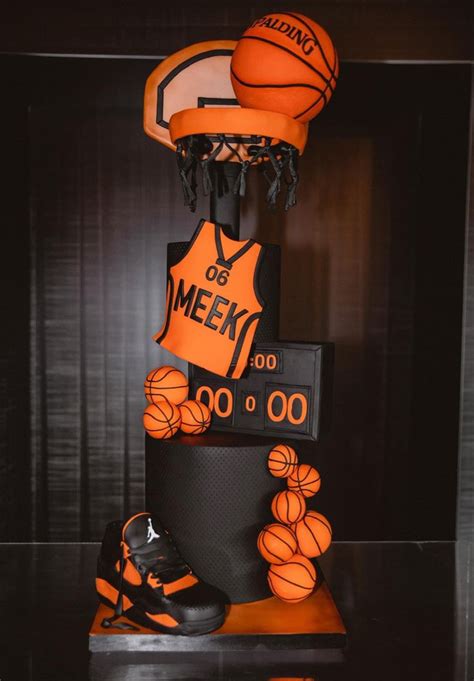 Basketball Themed Cake With Edible Shoes