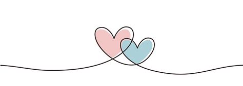 연속 한 줄 그리기 하트 기호 벡터 일러스트 미니멀리즘 디자인 사랑 기호를 포용 결혼식과 발렌타인 데이 카드에 대한 로맨틱 한