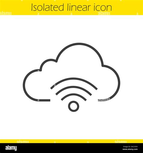 Cloud Computing Wifi Connection Linear Icon Thin Line Illustration Wifi Signal Contour Symbol