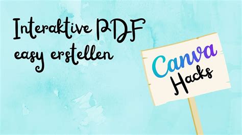 CanvaHacks So Erstellst Du Eine Interaktive PDF Mit Canva YouTube