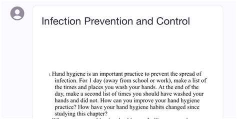Solved Infection Prevention and ControlHand hygiene is an | Chegg.com