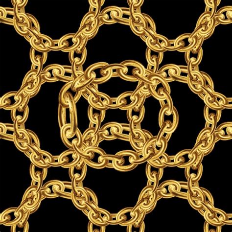 Premium Vector Seamless Pattern With Gold Chains For Fabric Design On
