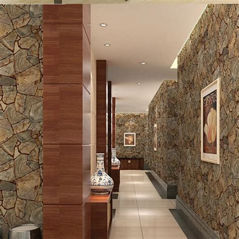 Beibehang Vinyl Imitation Stone Brick Grain Papel De Parede 3d