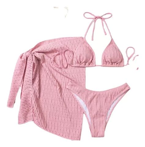 Conjunto De Três Peças De Biquíni Sexy Dividido Para Mulhere