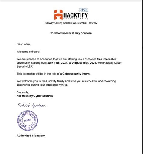 Kiruthika Baskar On Linkedin Internship Cybersecurity Hacktifycybersecurity