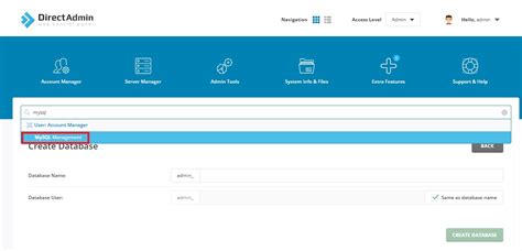 How To Create Mysql Database On Directadmin Control Panel