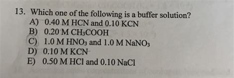 Solved Which One Of The Following Is A Buffer Solution Chegg