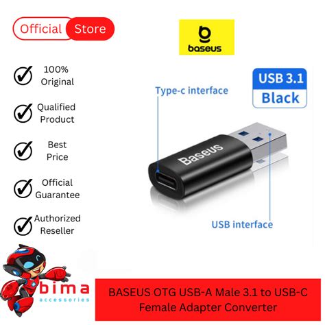 Jual Baseus Otg Usb A Male 3 1 Untuk Usb C Female Adapter Converter Shopee Indonesia