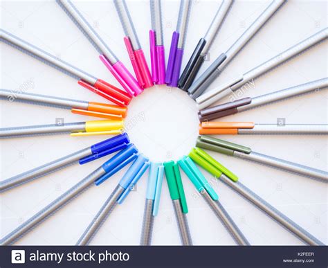 Circle Of Art Drawing Pens Learning How To Draw Art Courses Step By Step Stock Photo Alamy