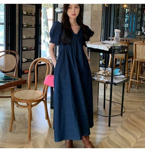 패션시그널 큐티 러블리 데님 롱 원피스 07a61a 티몬