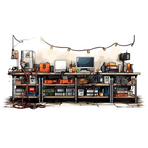 Premium Ai Image Watercolor It Helpdesk Room With Computer Repair