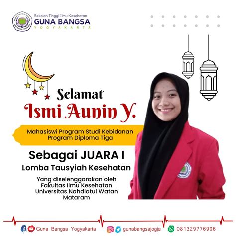 Juara III Lomba Dakwah Tausiyah Kesehatan STIKES Guna Bangsa Yogyakarta
