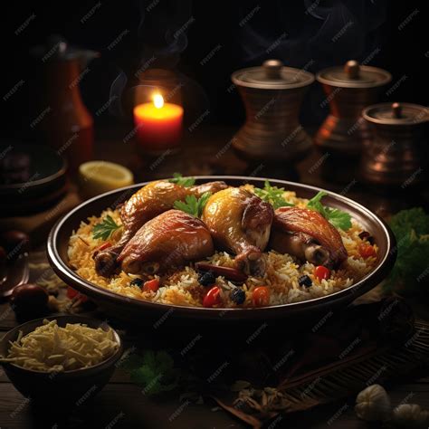 Premium Ai Image The National Saudi Arabian Dish Chicken Kabsa