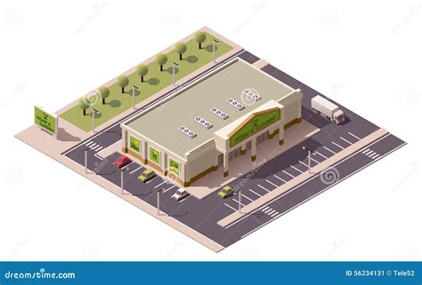 Vector Isometric Shopping Mall Stock Vector Illustration Of Icon