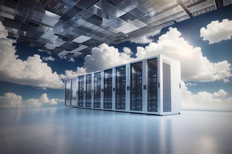 Premium Ai Image Server In Datacenter Cloud Computing Data Storage 3d Rendering