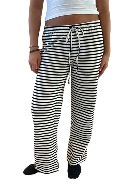 Womens Comfy Casual Pajama Pants Floral Print Drawstring Palazzo