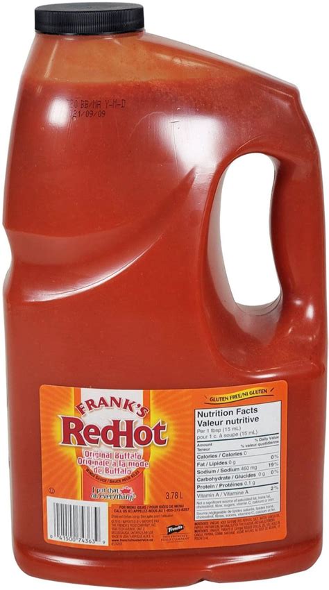 Franks Red Hot Buffalo Wing Sauce 378 L Gluten Free Free Shipping