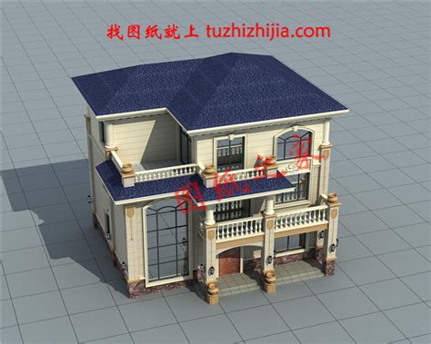 两层半30万农村自建房别墅设计图纸，客厅挑空，带大露台三层别墅设计图图纸之家