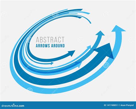 Blue Abstract Arrow Around Circle Vector Design Stock Vector