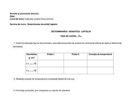 AcademiaABC Fișă de documentare Determinarea densității laptelui