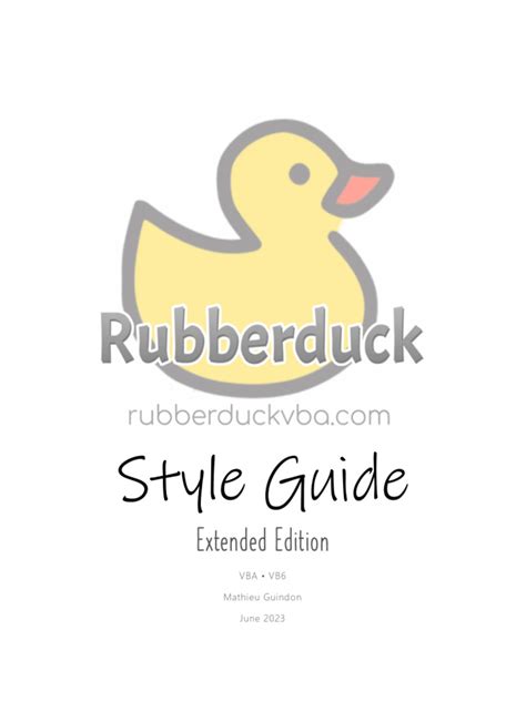 Rubberduck Style Guide Pdf Parameter Computer Programming Computer Programming