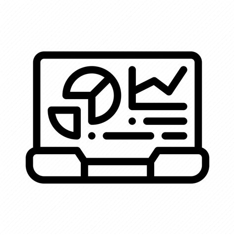 Analytics Pie Chart Stats Report Laptop Data Icon Download On
