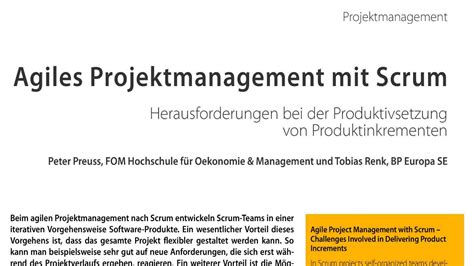 Agile Project Management With Scrum Industry Science