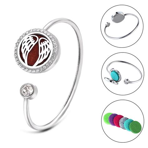 Stainless Steel Bracelet Perfume Essential Oil Box Aromatherapy