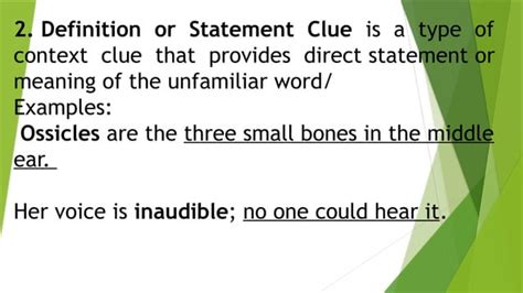 Types Of Context Clues Synonyms Antonyms Definitin Example Clue