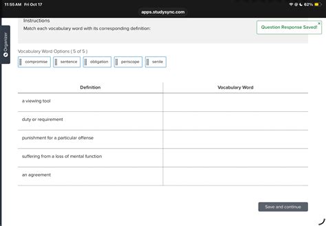 Match Each Vocabulary Word With Its Corresponding Definition Vocabulary