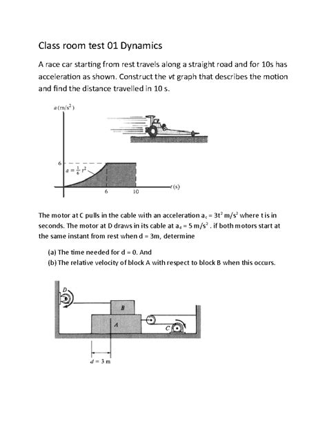 Class Room Test 01 Old Class Room Test 01 Dynamics A Race Car