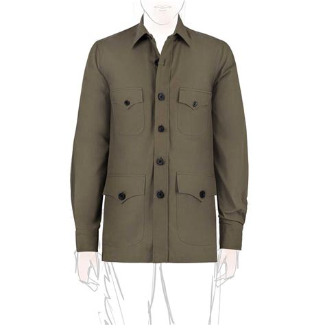 Vintage Olive Cotton Safari Jacket Limited Edition By Rubinacci