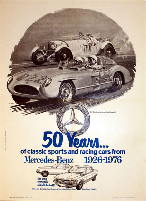 Mercedes Benz Original Vintage Advertising Poster For Mercedes Benz 50