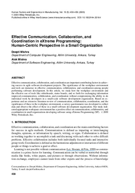 Pdf Effective Communication Collaboration And Coordination In