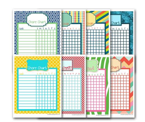 Downloadable Chore Chart Template