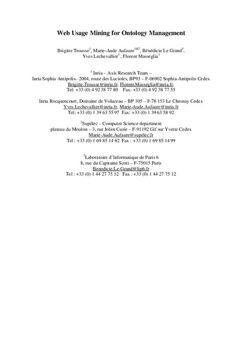 Pdf Web Usage Mining For Ontology Management