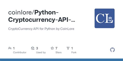 GitHub Coinlore Python Cryptocurrency API CoinLore CryptoCurrency