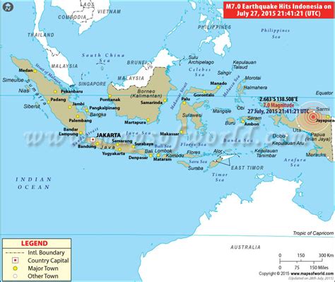 Indonesia Earthquakes Map Areas Affected By Earthquakes In Indonesia