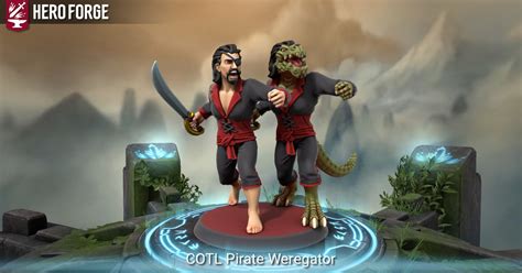 COTL Pirate Weregator Made With Hero Forge