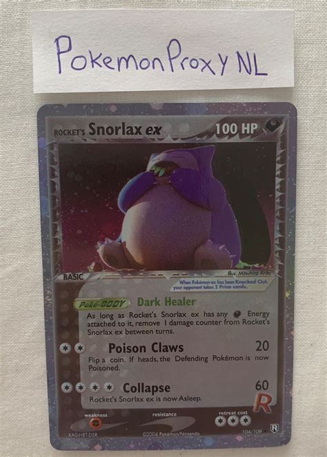 Rockets Snorlax Ex Team Rocket Returns 104109 2004 Etsy