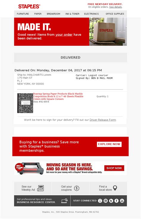 Email From Staples