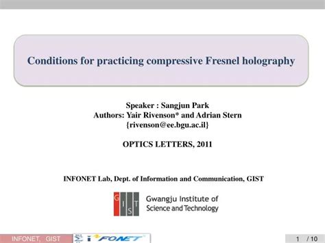 Ppt Conditions For Practicing Compressive Fresnel Holography