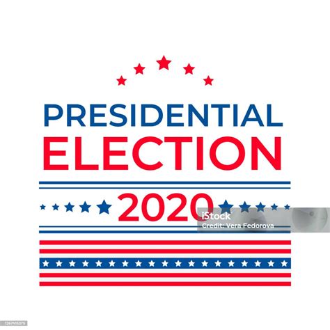 대통령 선거 2020 미국 흰색 빨간색 파란색 별과 줄무늬미국 애국 타이포그래피 포스터 배너 스티커 전단지 등을 위한 벡터 템플릿 2020년에 대한 스톡 벡터 아트 및 기타