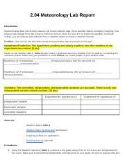 Analyzing Weather Data To Create Accurate Weather Forecasts Course Hero
