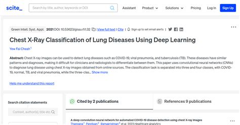 Citation Report Chest X Ray Classification Of Lung Diseases Using