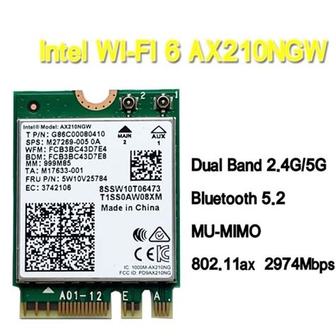 VULNERABLE M 2 NGFF Intel AX210 Tri Band 2 4 5 6GHz AX210NGW Network