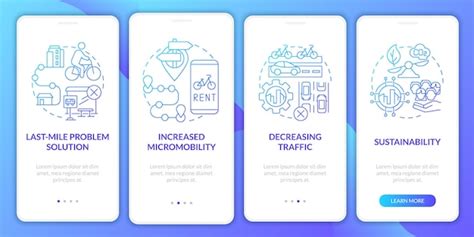 Premium Vector Scooter Share Pros Onboarding Mobile App Page Screen