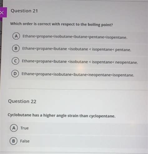 Solved Question 21 Which Order Is Correct With Respect To